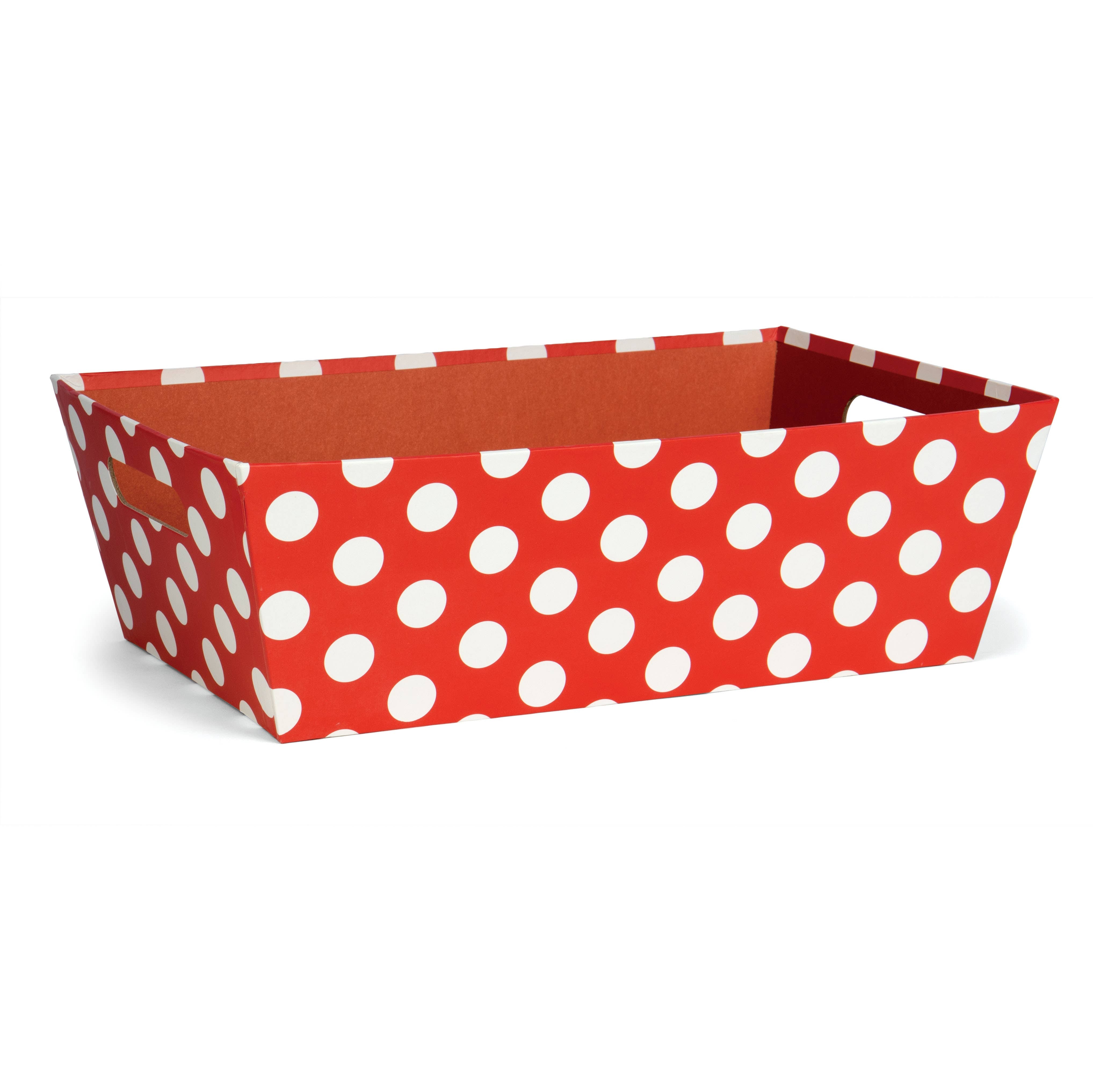 Paperboard Tray with inset Handles Red with White Dots – CSTsweets